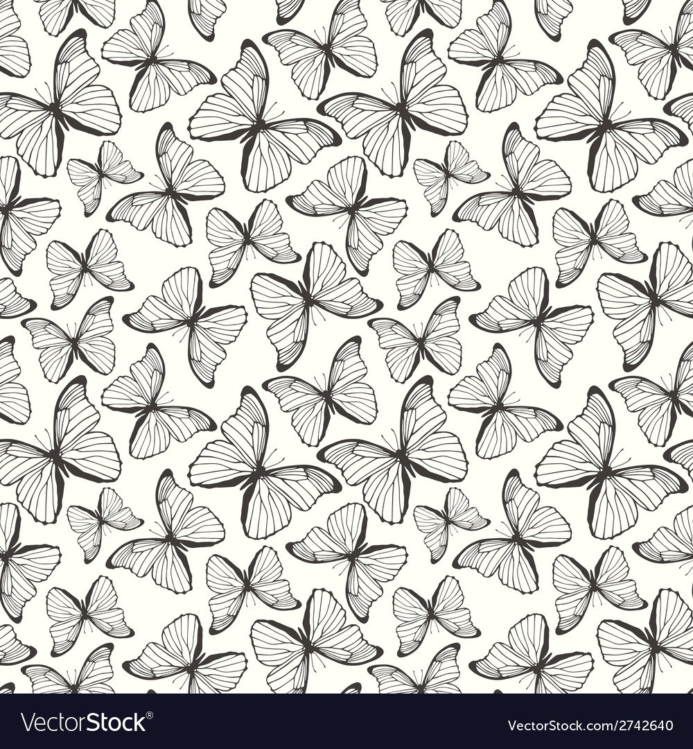 Seamless pattern with hand drawn outline Vector Image