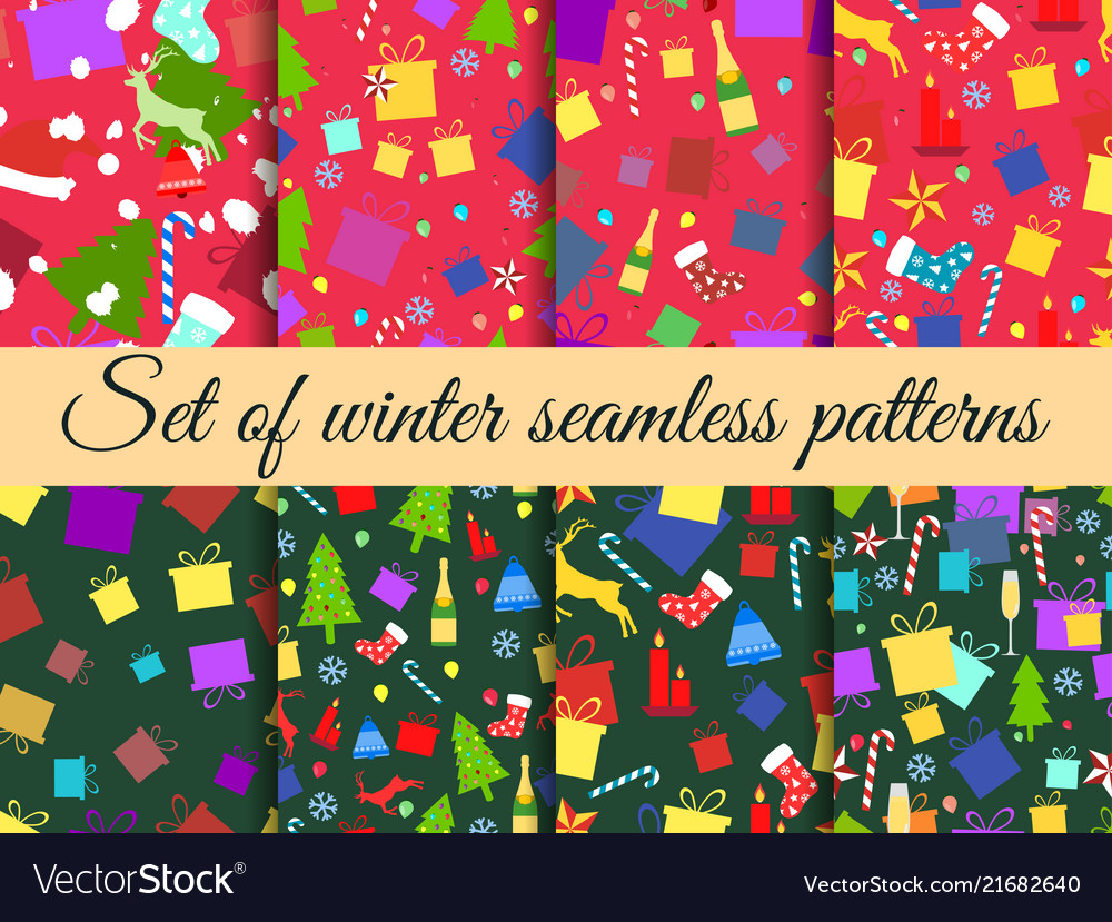 Seamless patterns christmas winter pattern Vector Image