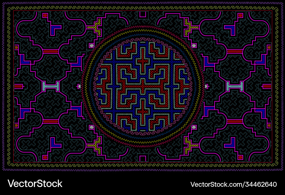 Shipibo conibo high details artwork for embroidery