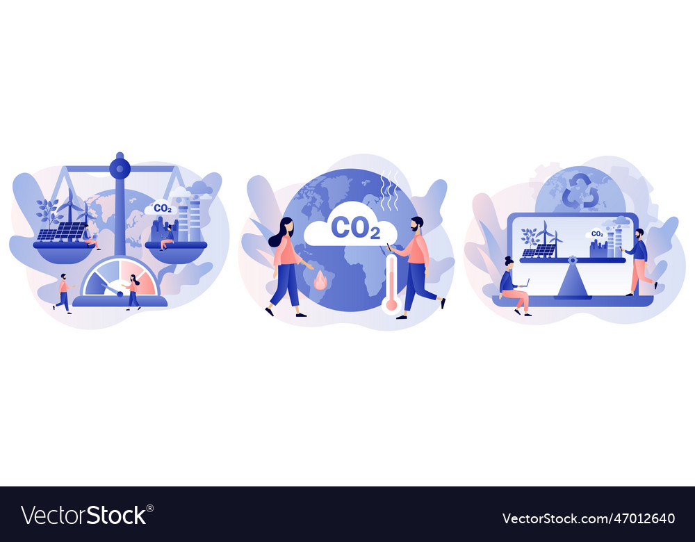 Sustainability concept reduce emission co2 net Vector Image