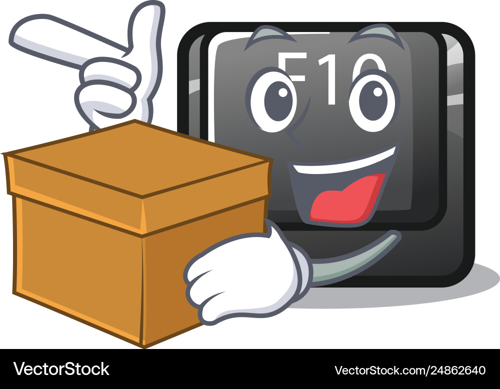 With box button f10 on a keyboard character Vector Image