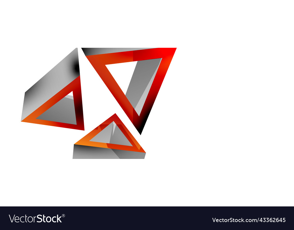 3d triangle abstract background basic shape Vector Image