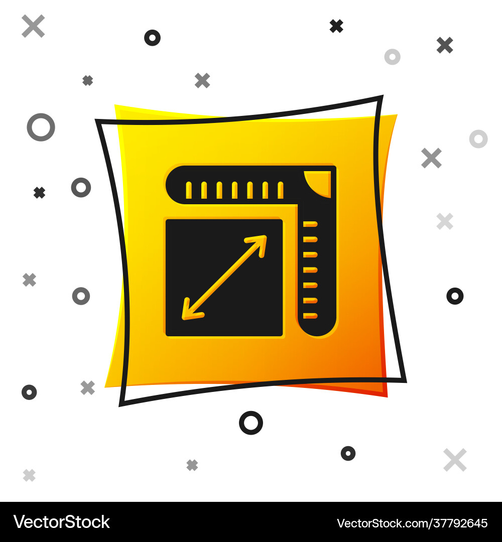 Black paper size icon isolated on white background
