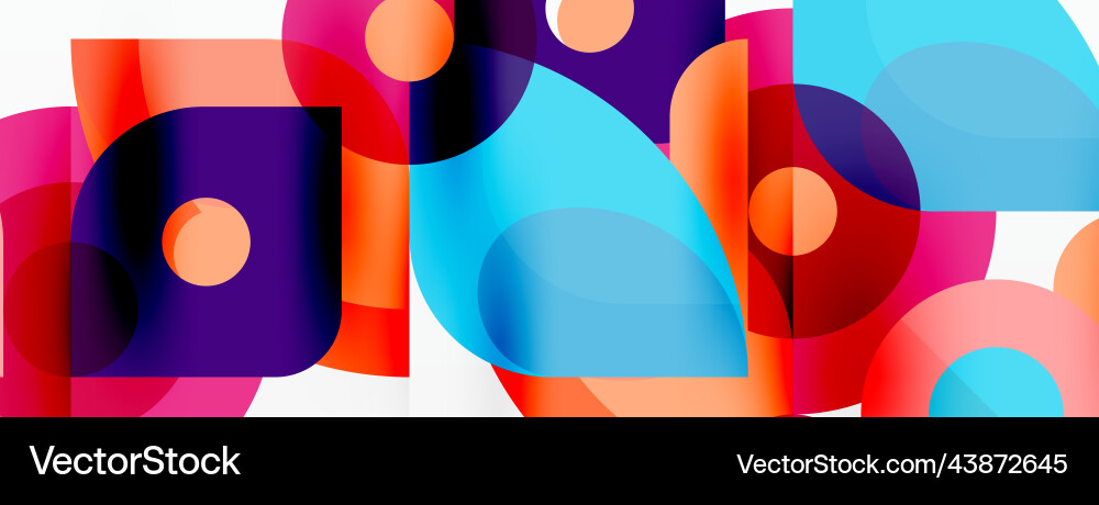 Colorful round shapes circles and triangles Vector Image