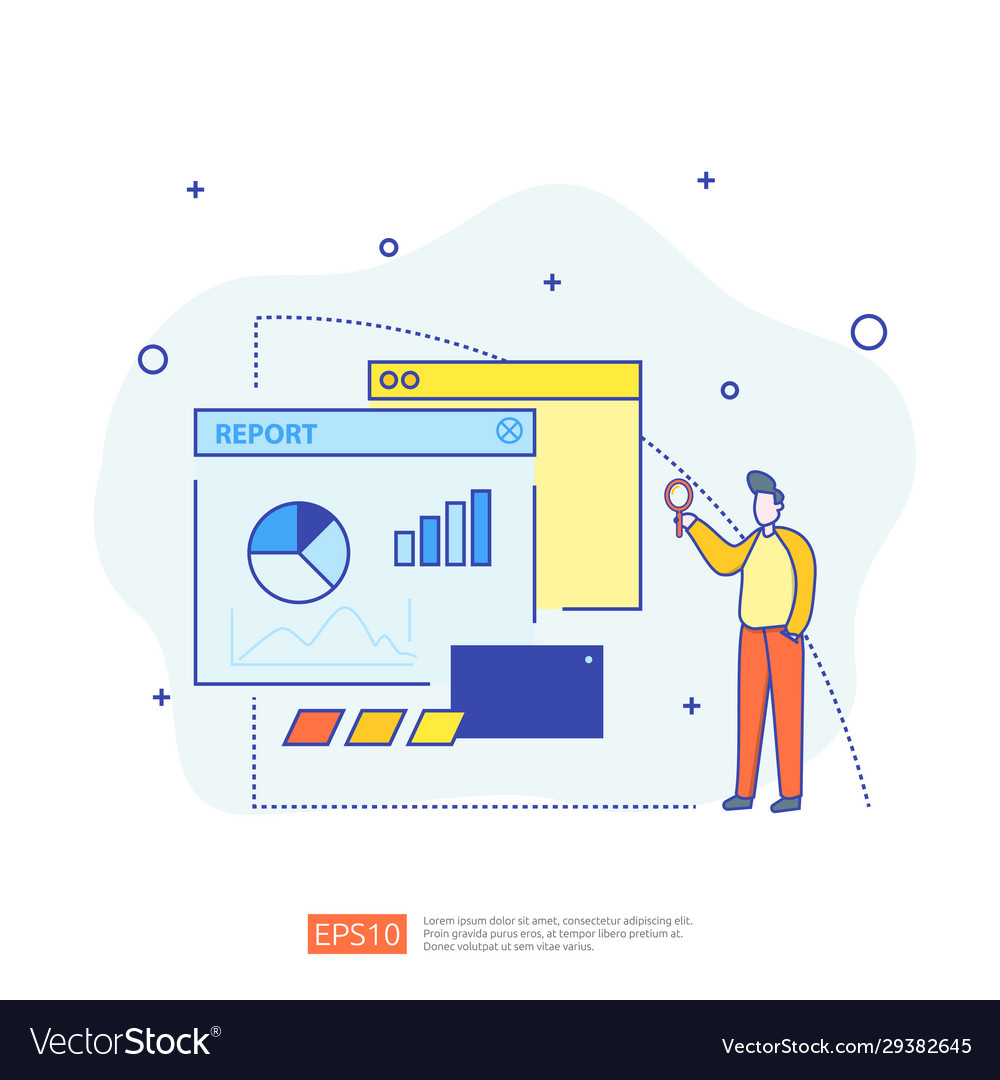 Digital graph data for seo analytics Royalty Free Vector