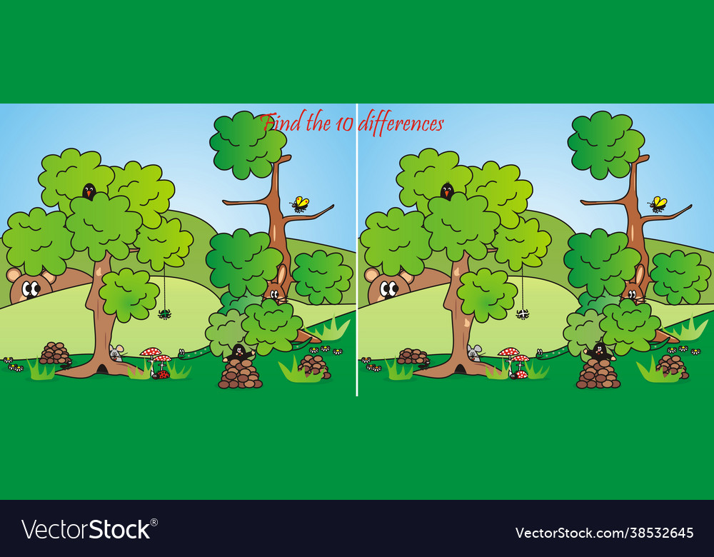 Find ten differences Royalty Free Vector Image
