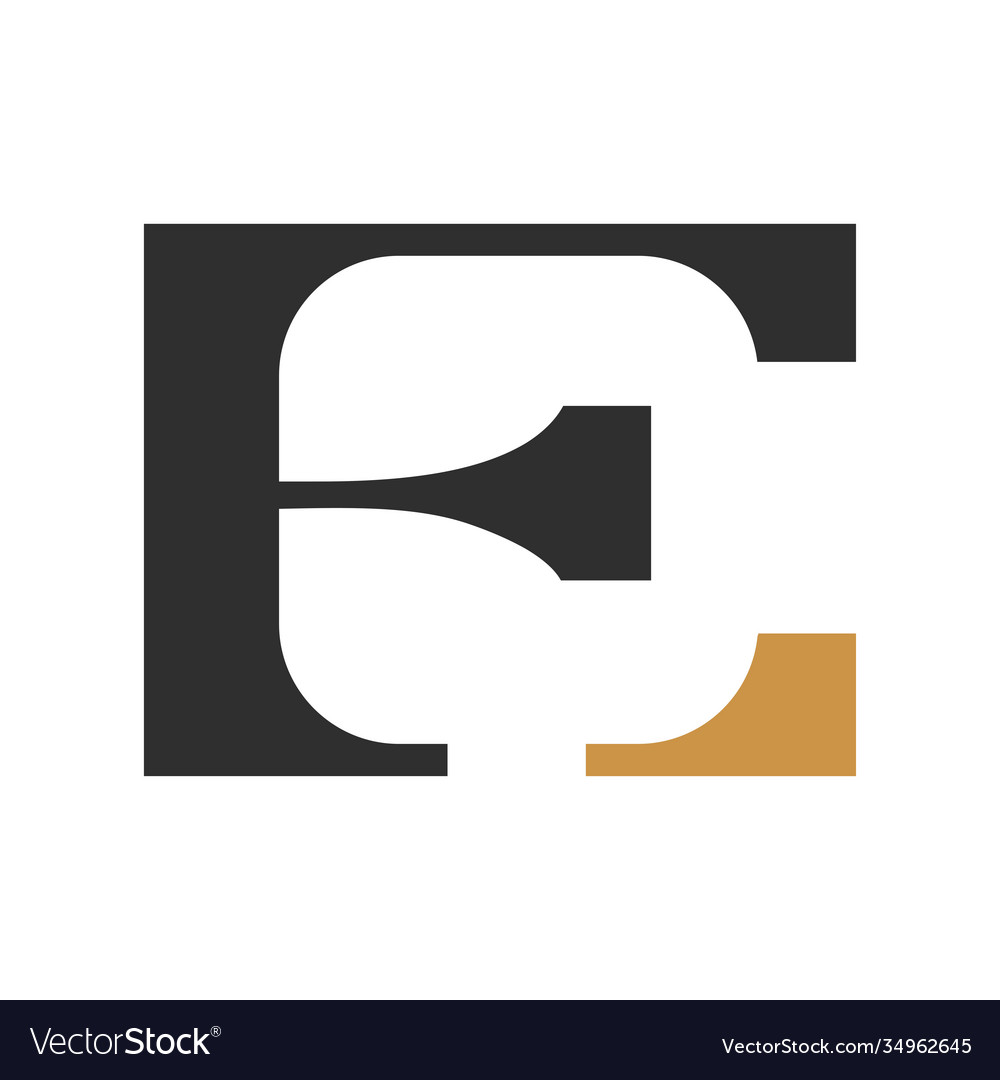 Initial letter ef logo or fe logo design Vector Image