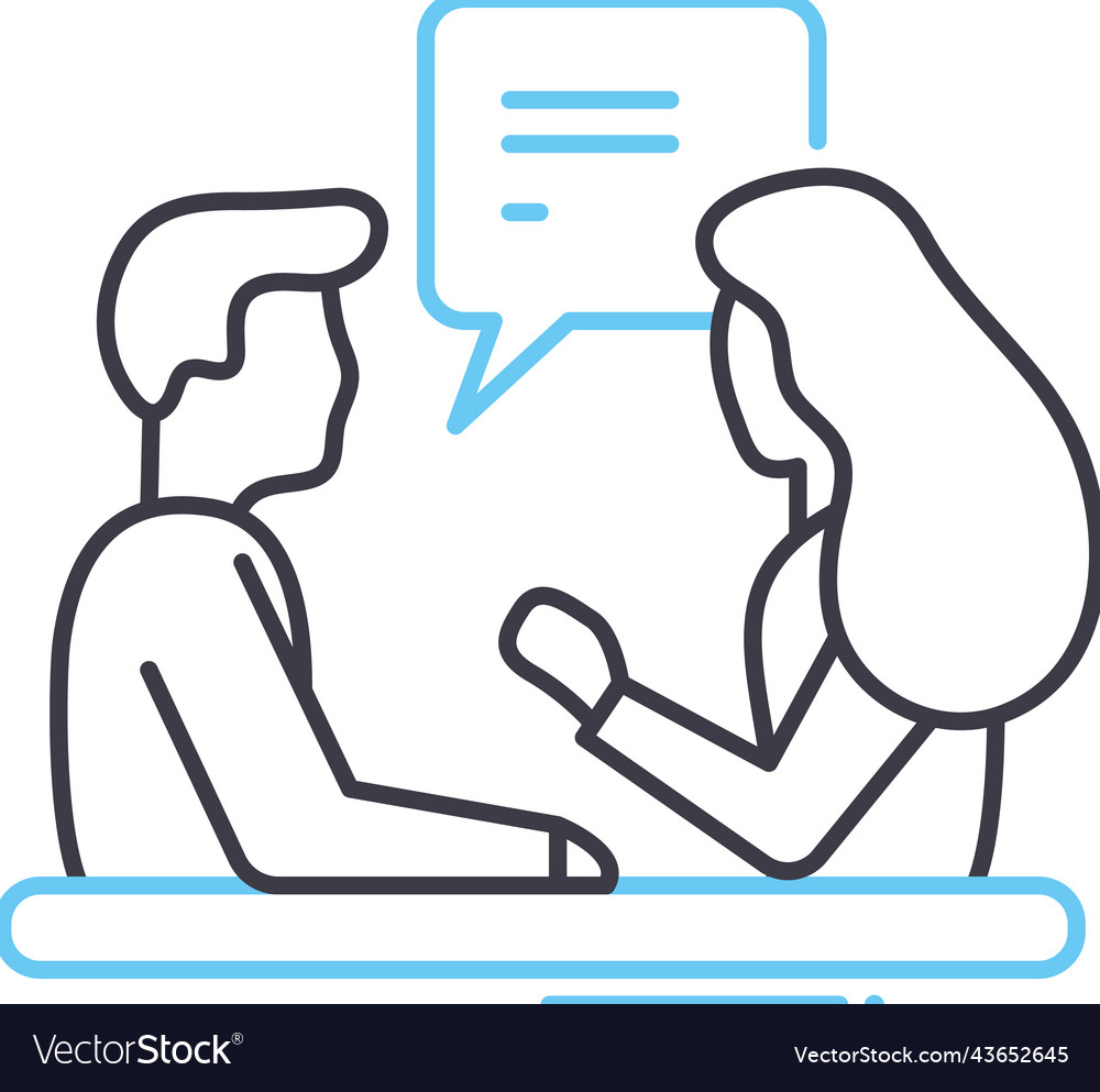Interview line icon outline symbol Royalty Free Vector Image Interview line icon outline symbol Royalty Free Vector Image