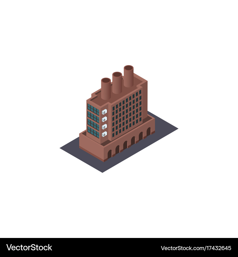 Isolated factory isometric industry Royalty Free Vector
