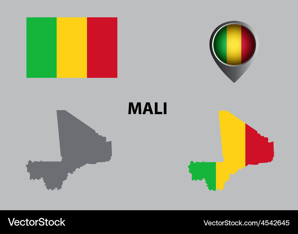 Map of mali and symbol Royalty Free Vector Image