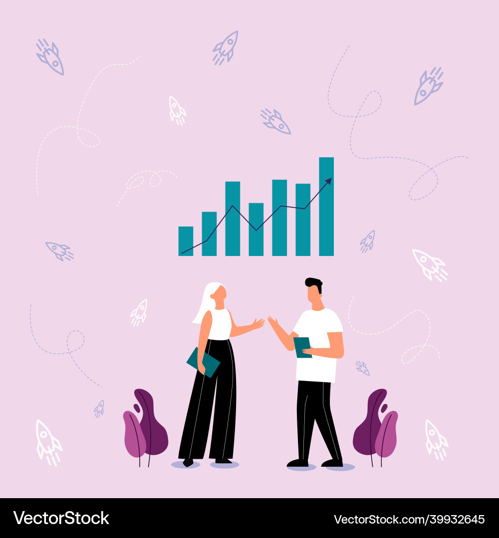Partners sharing new wonderful ideas for skill Vector Image