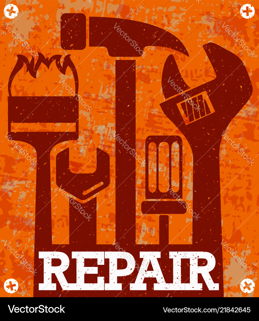 Repair and service banner Royalty Free Vector Image