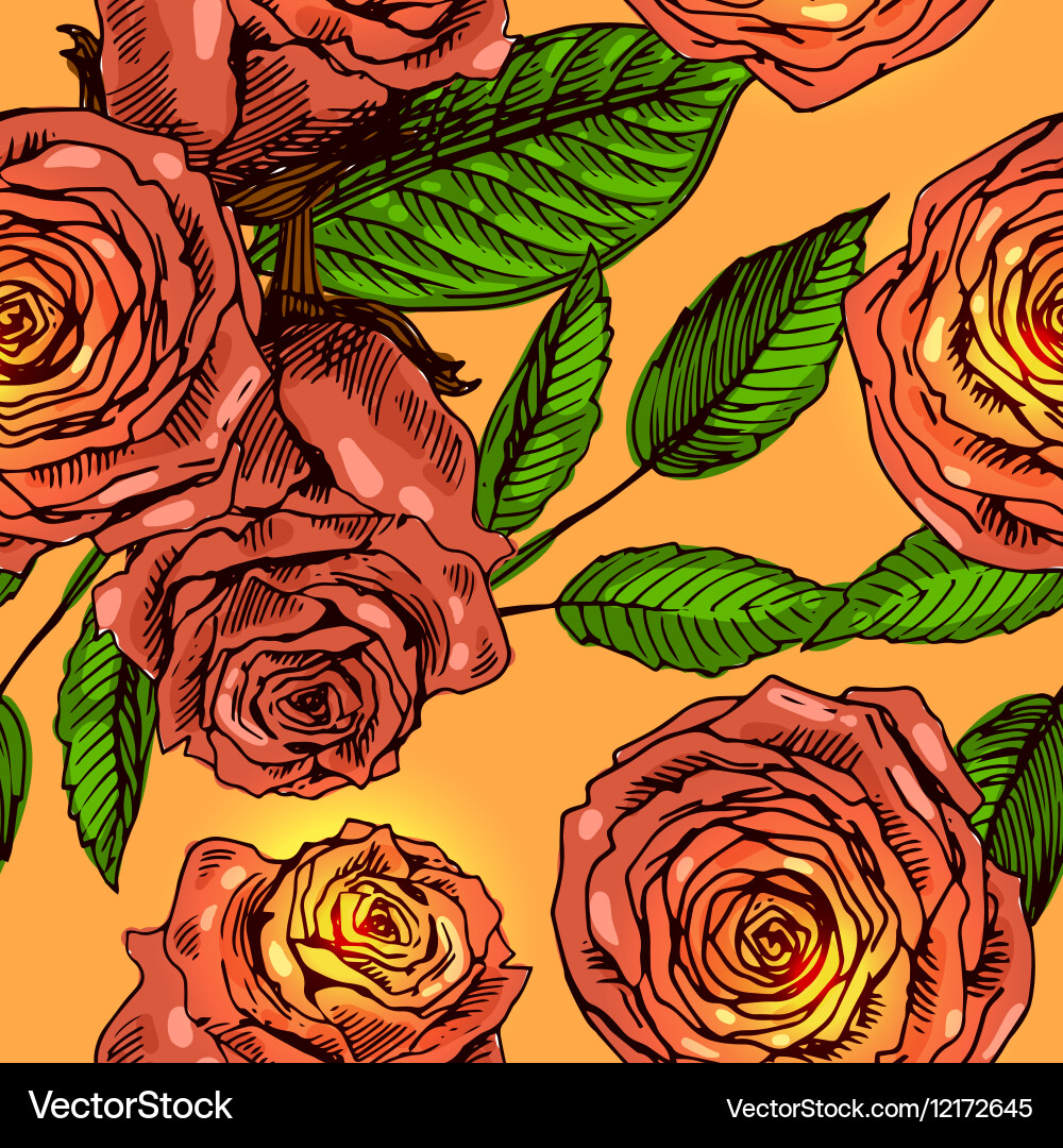 Rose seamless pattern Royalty Free Vector Image