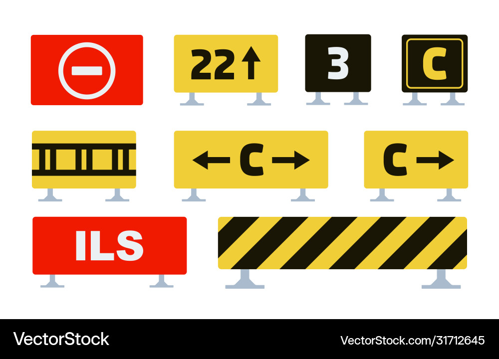 Set prohibition warning road signs icon Royalty Free Vector