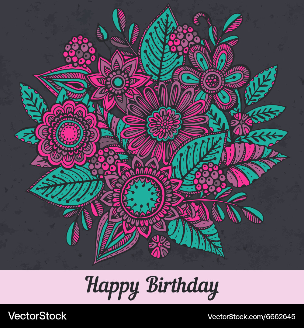 Template with hand drawn colorful doodle fancy Vector Image