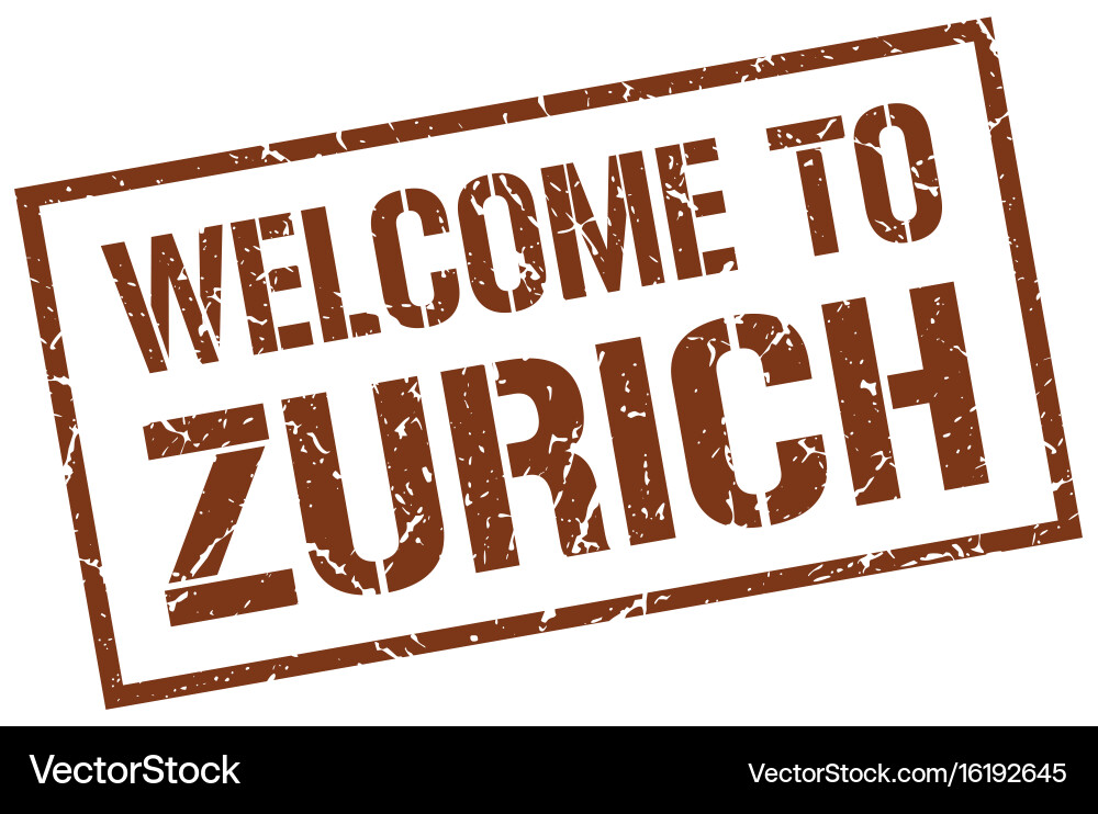 Welcome to zurich stamp Royalty Free Vector Image