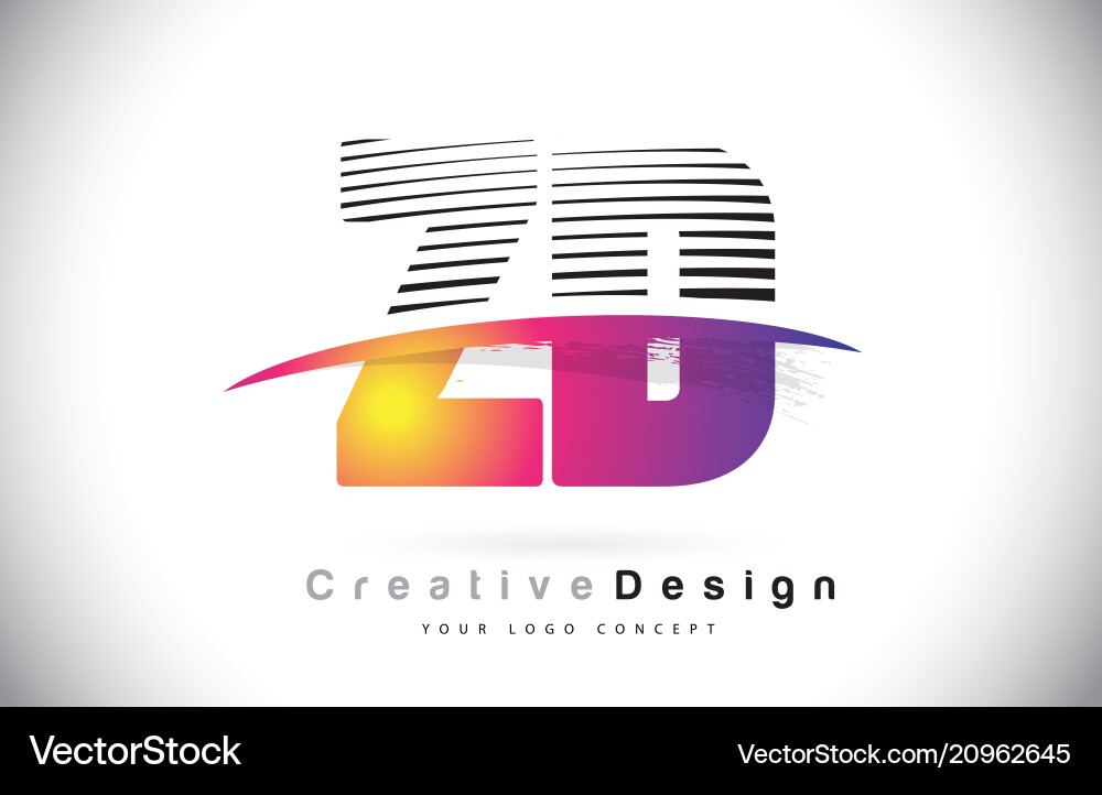 Zd z d letter logo design with creative lines Vector Image