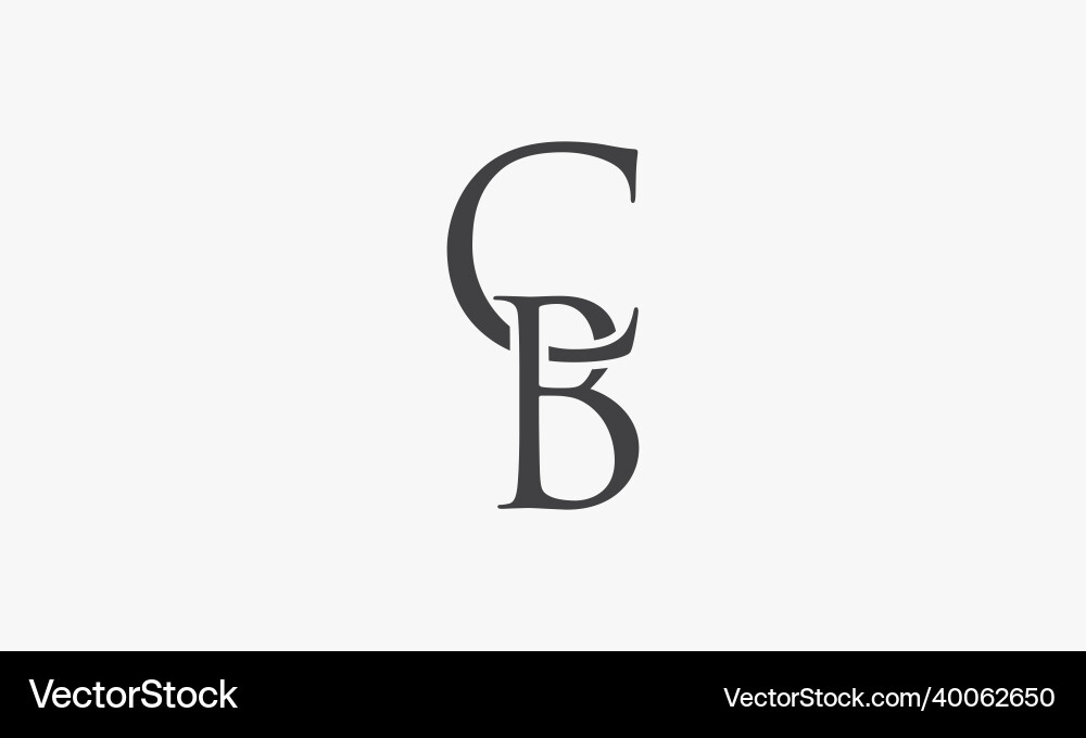 Cb letter serif concept isolated on white Vector Image