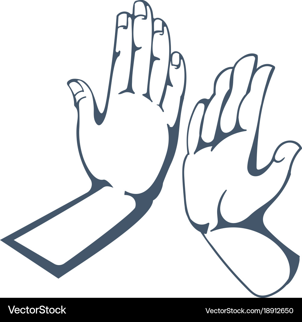 Gestures get five clap in hands friendship Vector Image