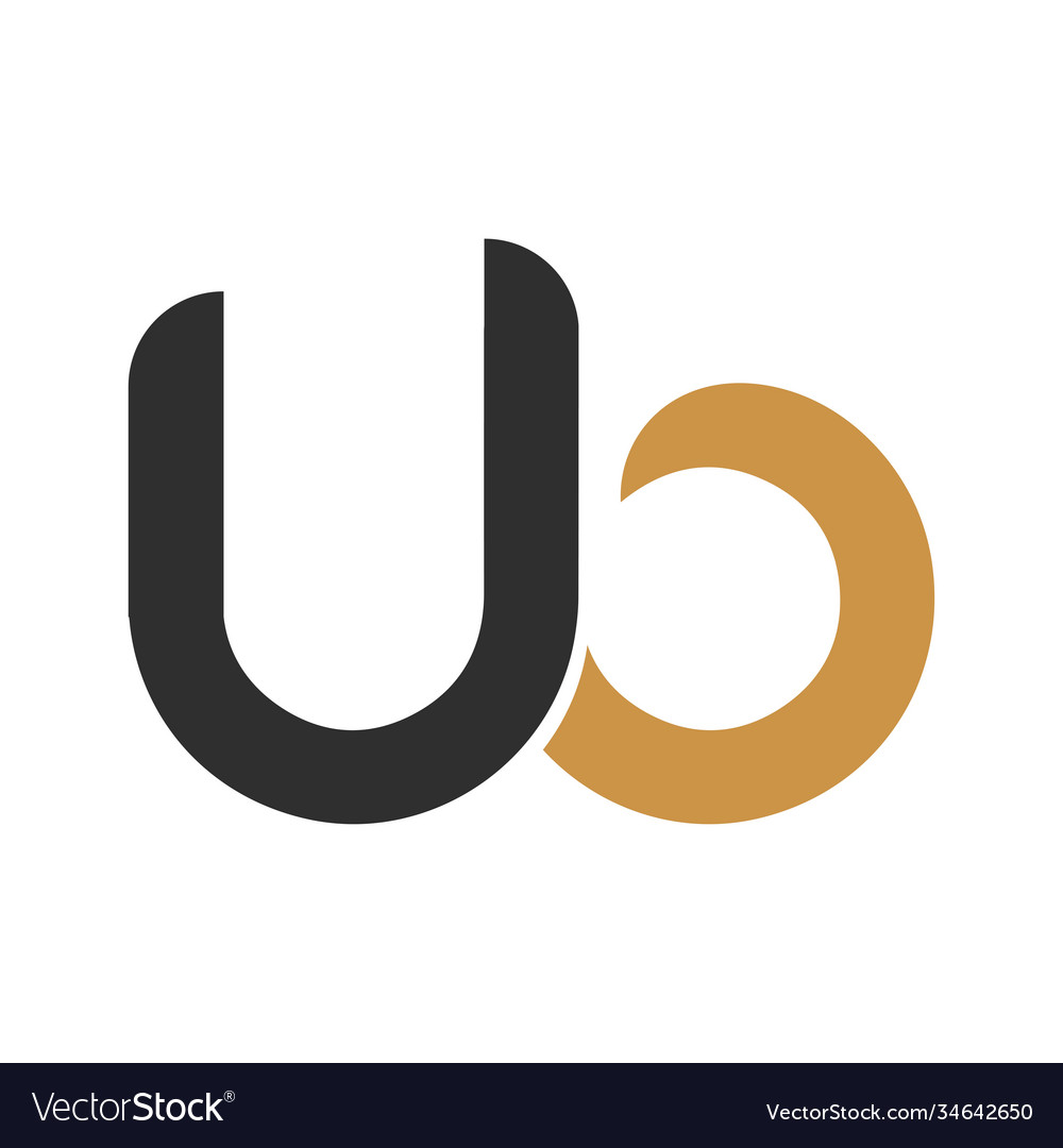 Initial letter ub logo or bu design Royalty Free Vector
