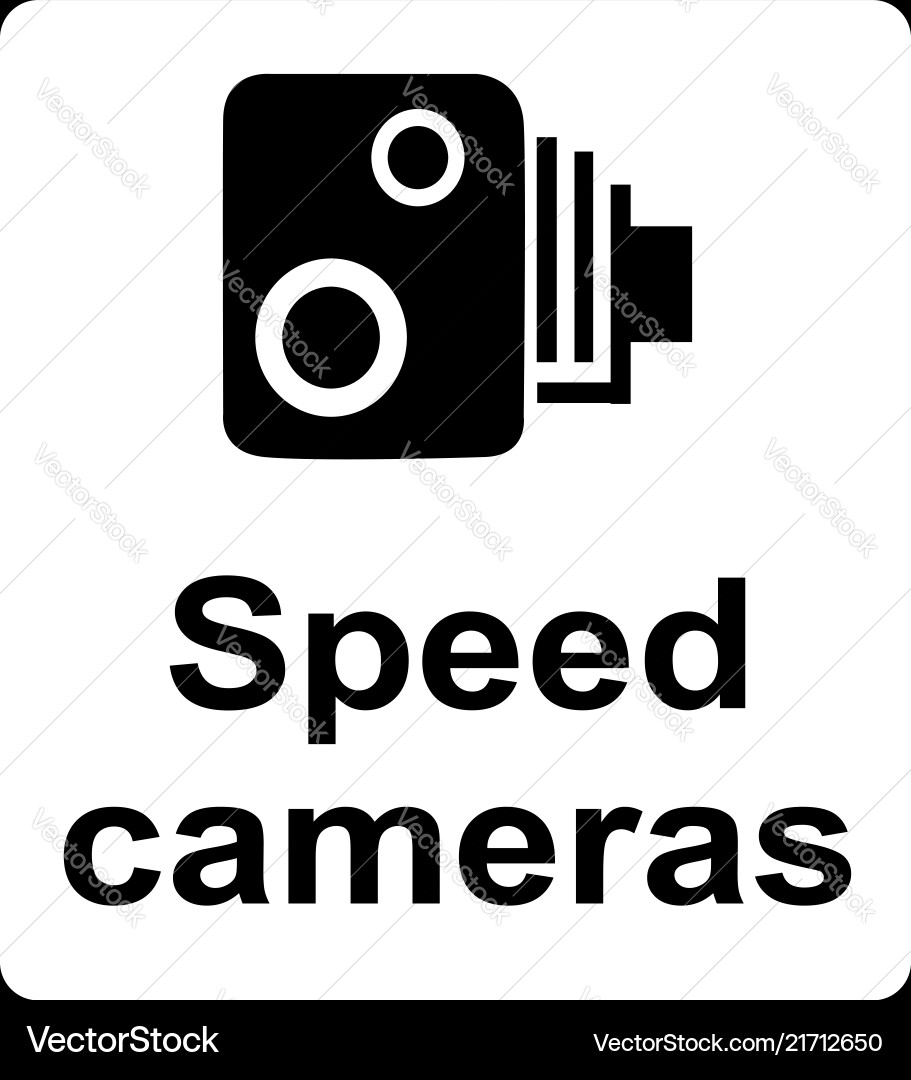 Isolated speed cameras sign Royalty Free Vector Image