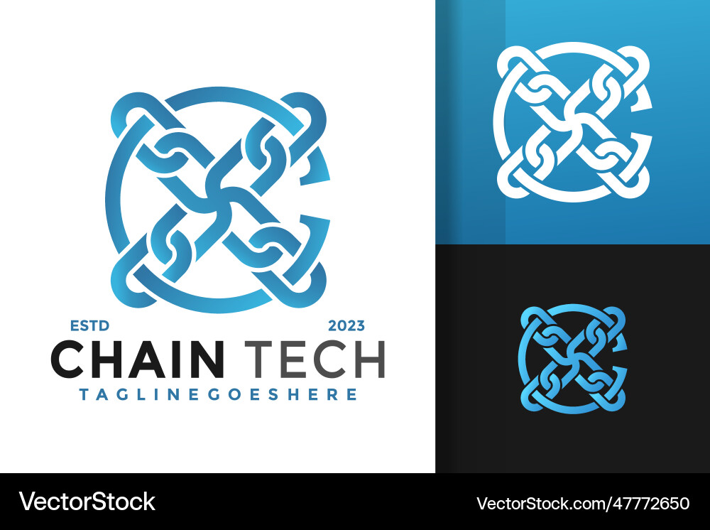 Letter c chain technology logo design symbol Vector Image