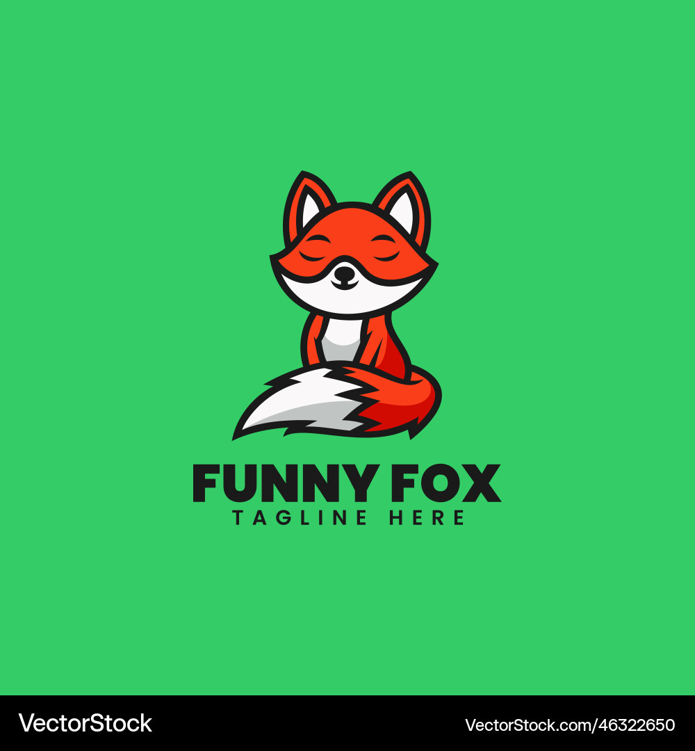 Logo fox mascot cartoon style Royalty Free Vector Image