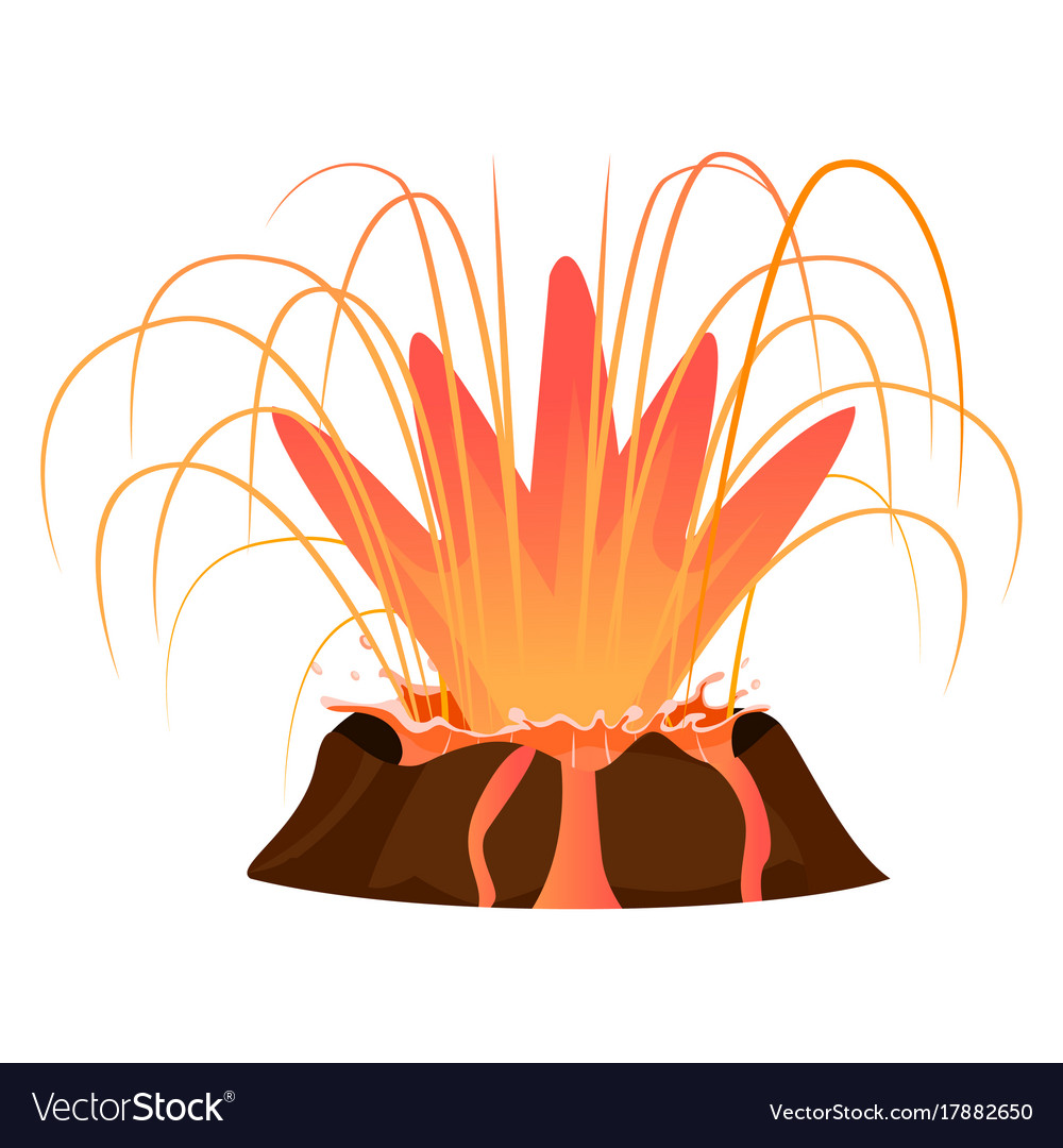 Massive volcanic eruption isolated Royalty Free Vector Image