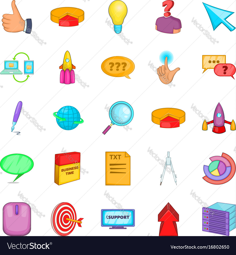 Online employee icons set cartoon style Royalty Free Vector Online employee icons set cartoon style Royalty Free Vector