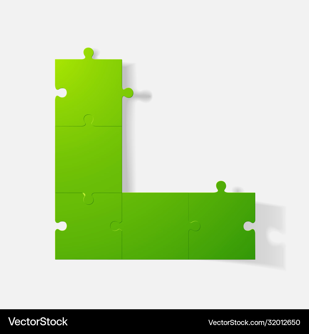 Paper clipped sticker puzzle Royalty Free Vector Image