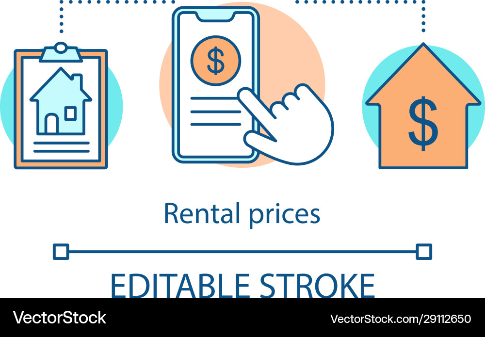 Rental prices concept icon Royalty Free Vector Image