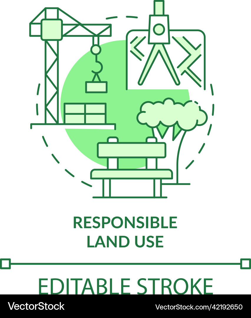Responsible land use green concept icon Royalty Free Vector
