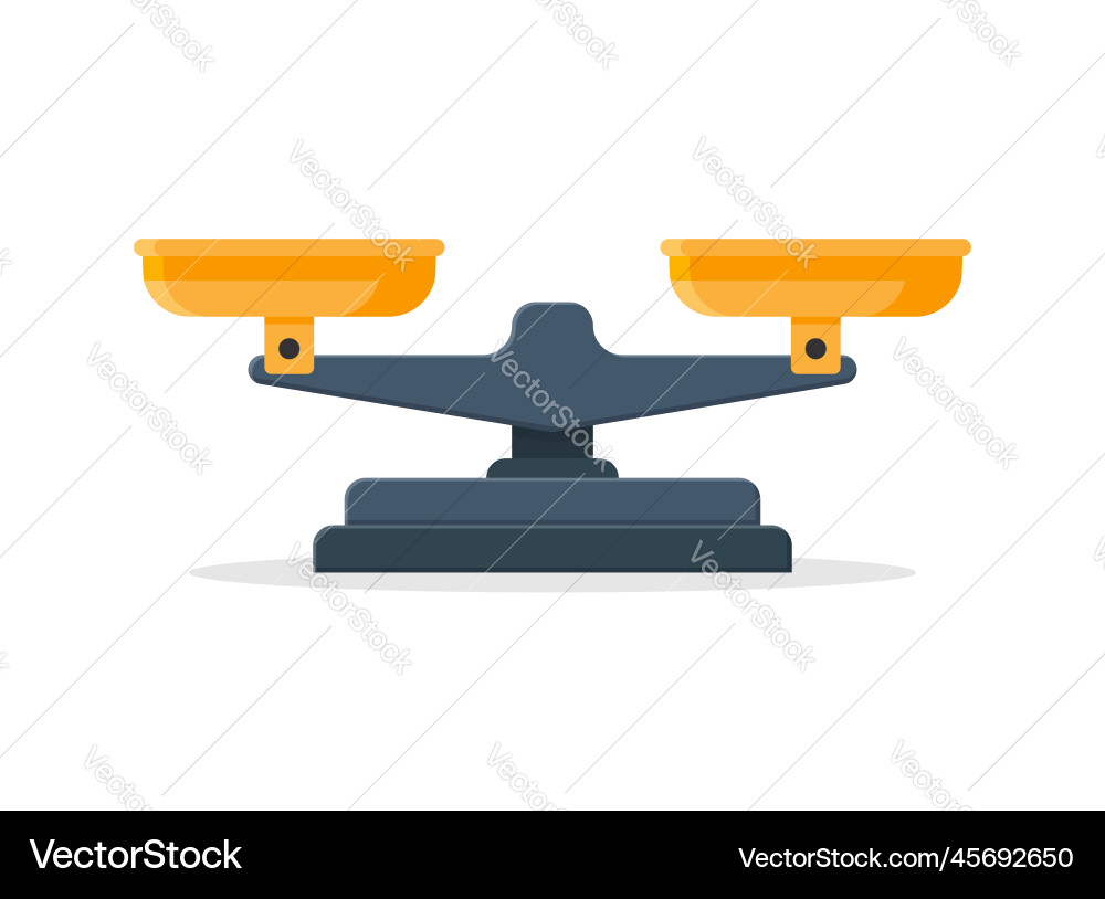 Scale icon in flat style weight balance Royalty Free Vector