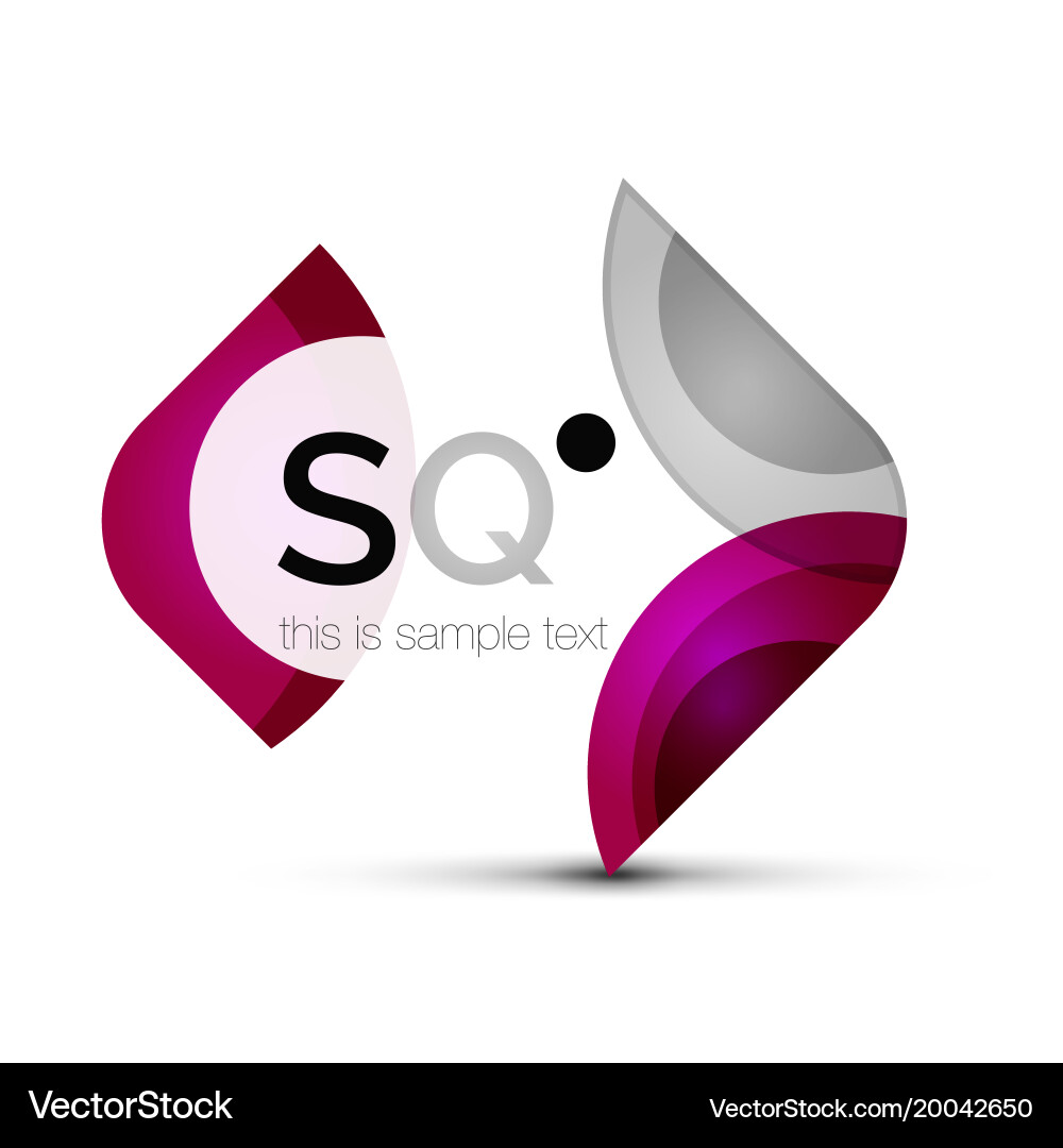 Square geometric abstract business emblem Vector Image