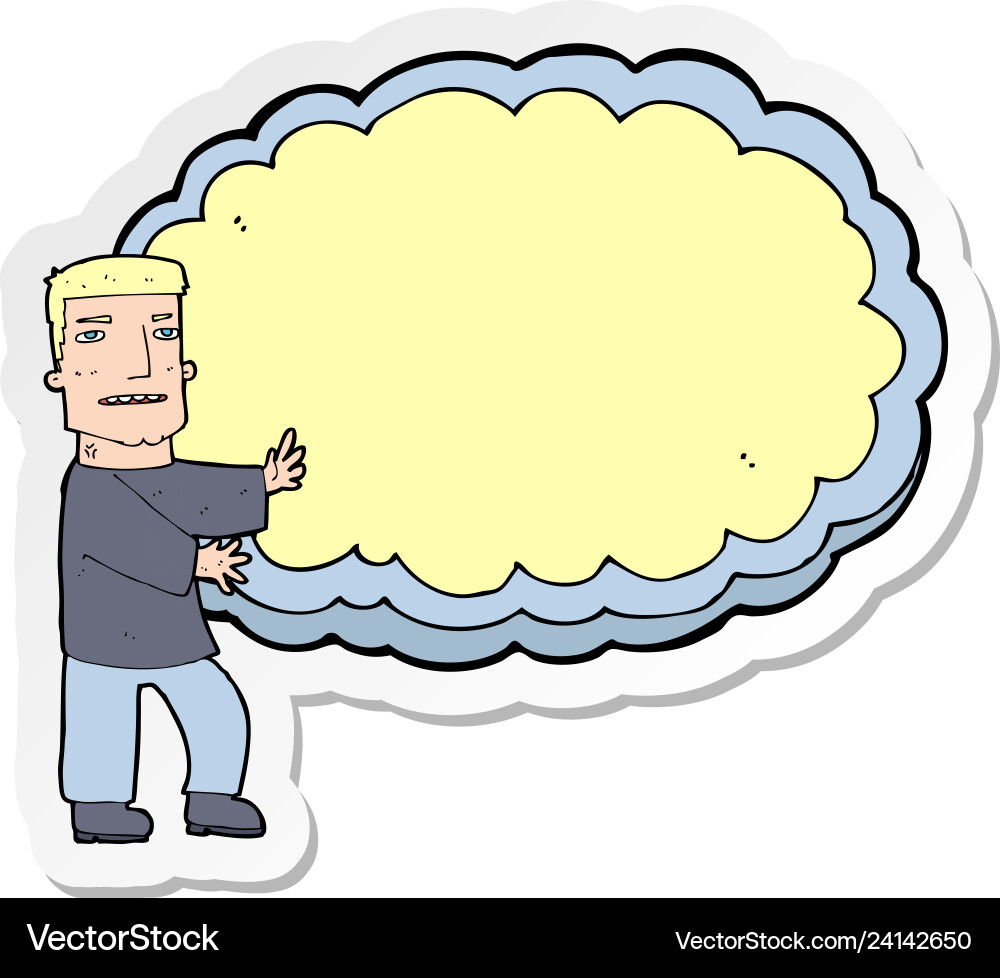 Sticker a cartoon man presenting text space Vector Image