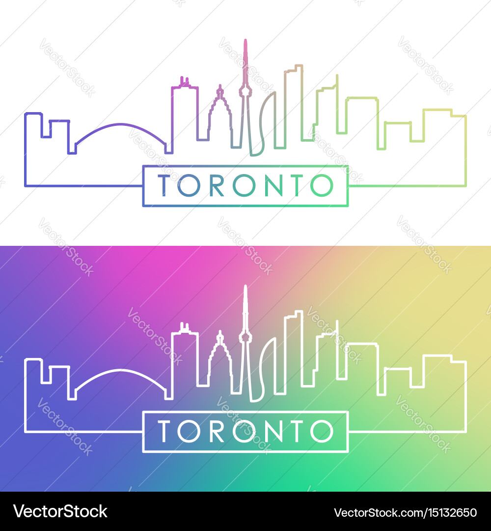 Toronto skyline colorful linear style editable Vector Image