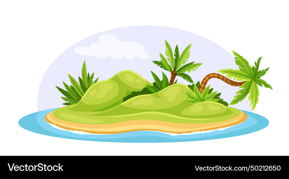 Tropical island scene Royalty Free Vector Image