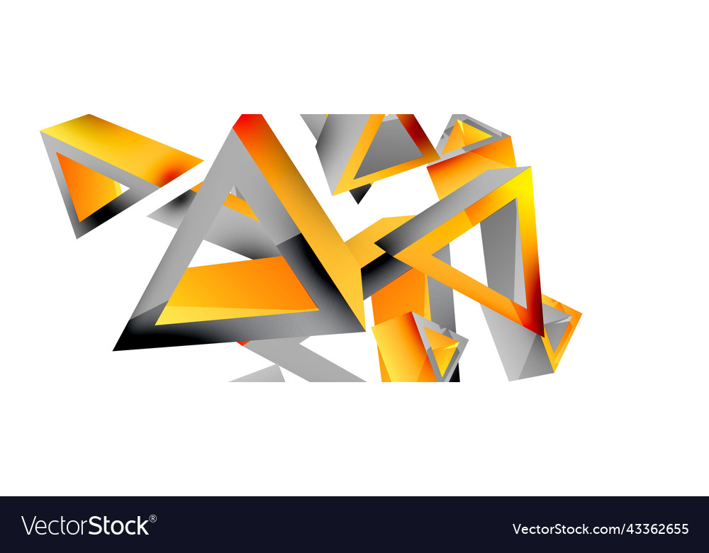 3d triangle abstract background basic shape Vector Image
