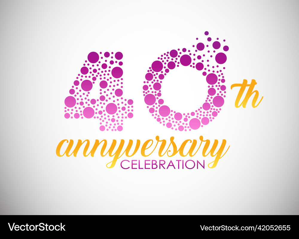 40 years anniversary celebration logo design Vector Image