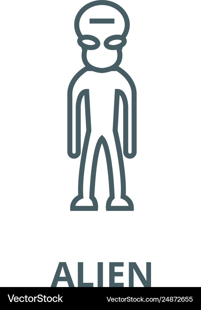 Alien line icon outline sign Royalty Free Vector Image