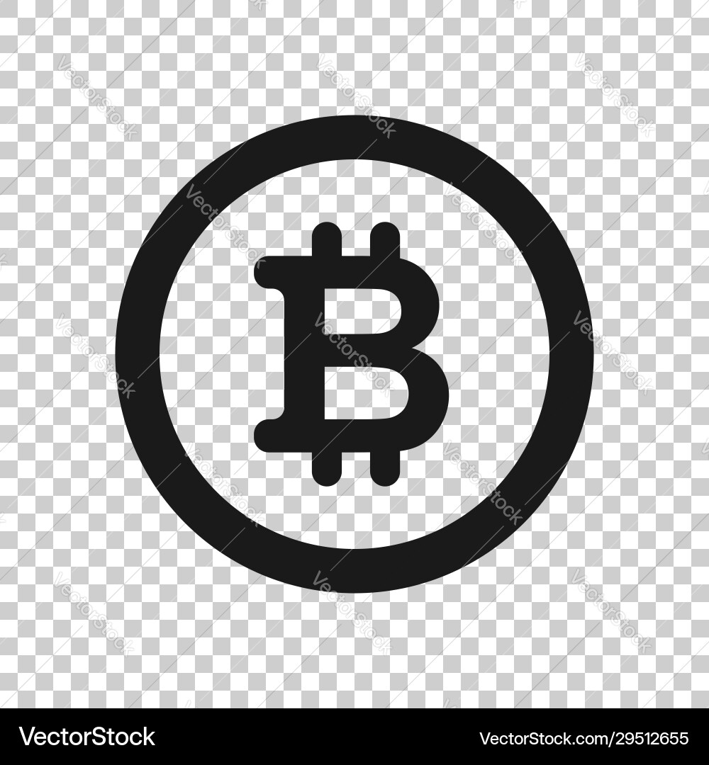 Bitcoin icon in flat style blockchain on white Vector Image