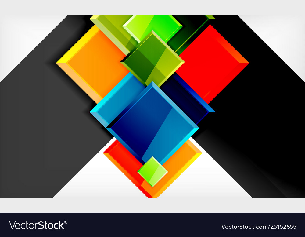 Colorful square and rectangle blocks background Vector Image