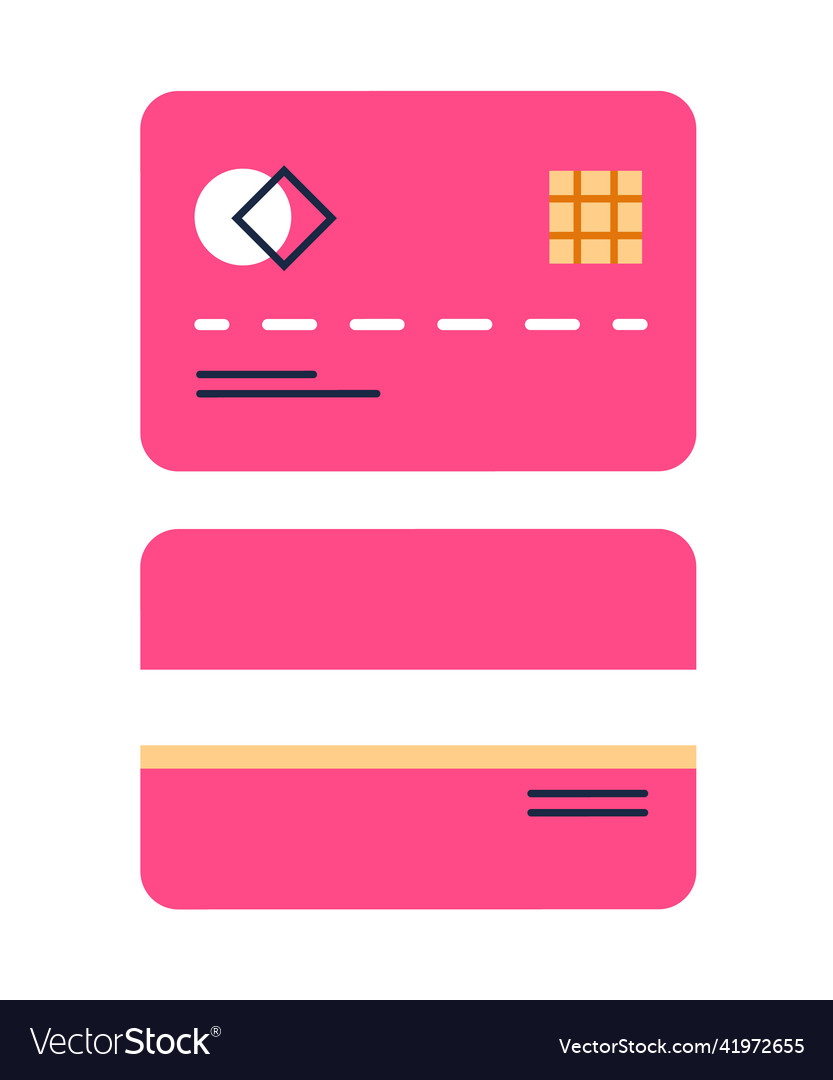 Credit card front and back side design element Vector Image