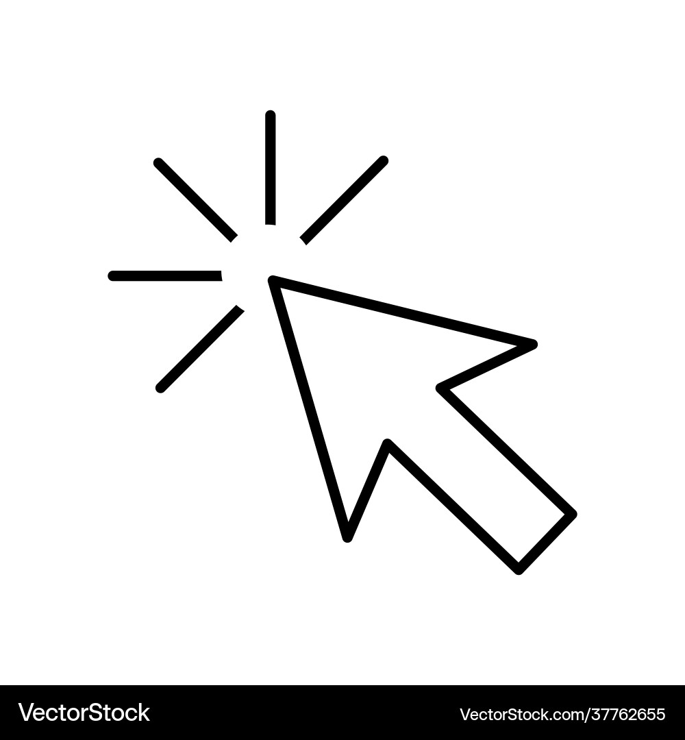 Cursor icon symbol in line art style on white Vector Image