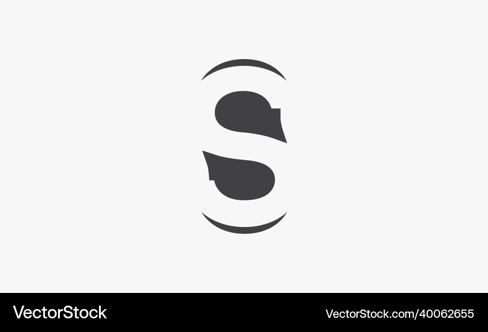 Curve letter s logo isolated on white background Vector Image