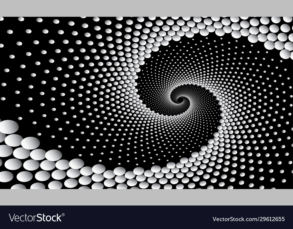 Dotted halftone spiral pattern or texture Vector Image
