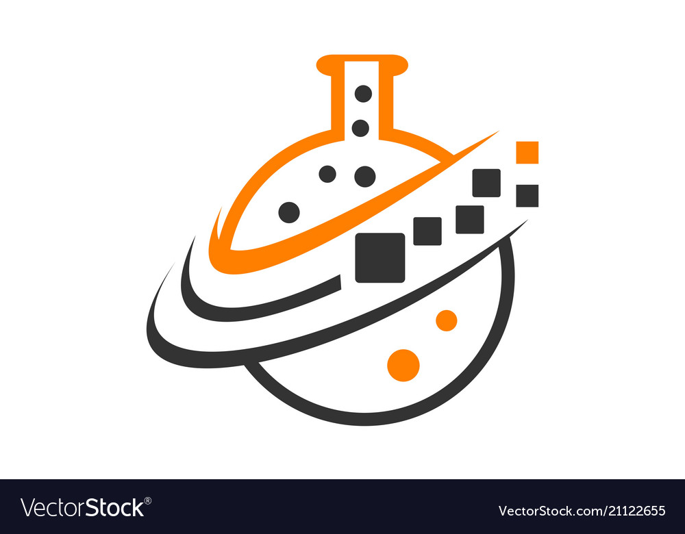 Flask healthy logo design template Royalty Free Vector Image