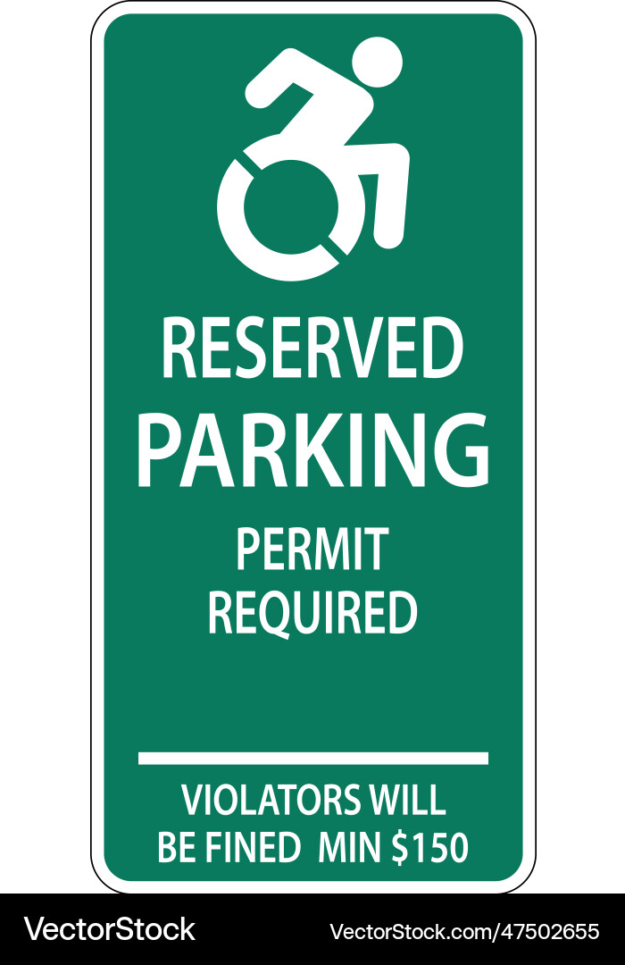 Handicap parking sign on white background Vector Image