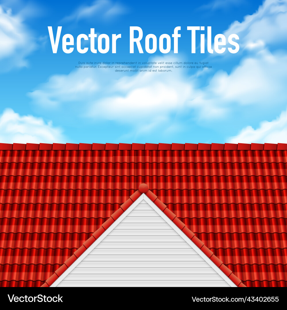 House roof tile poster Royalty Free Vector Image