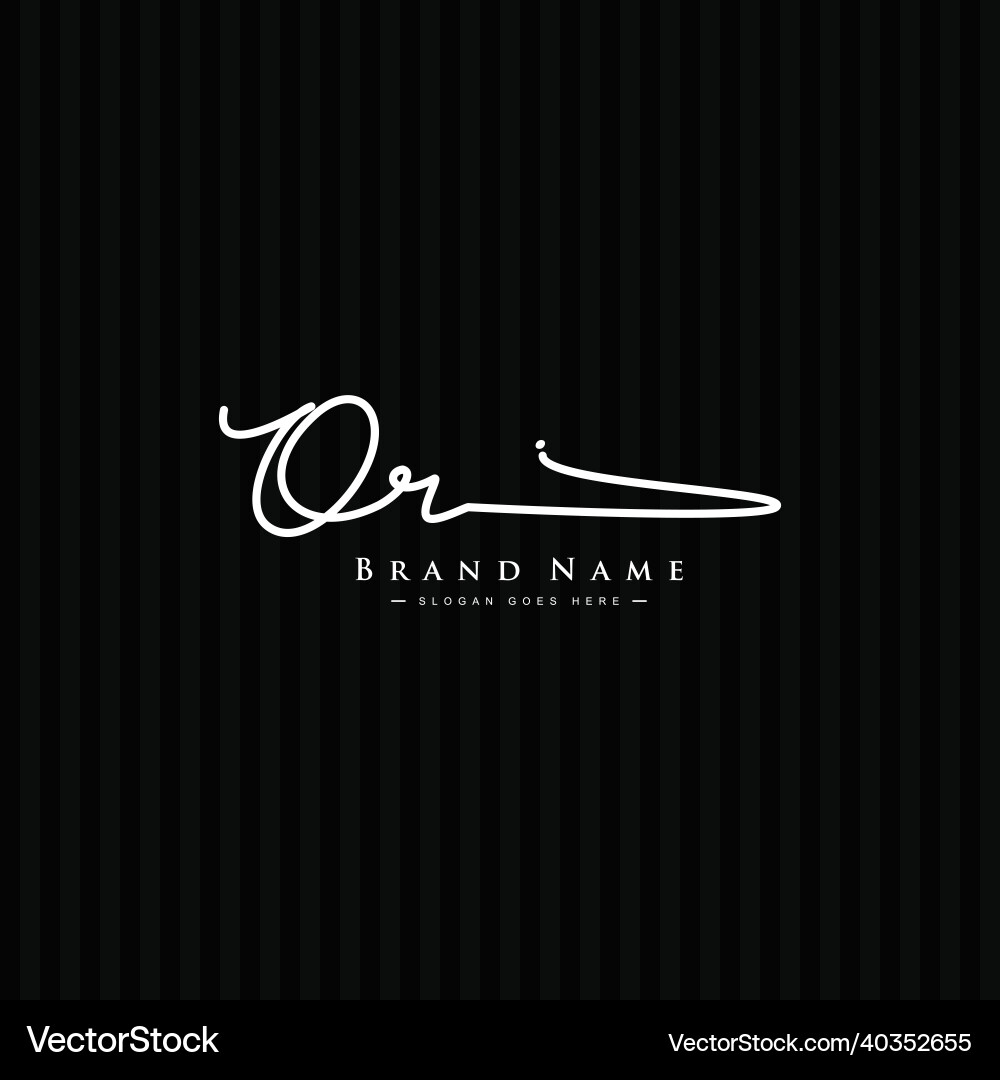Initial letter or logo - handwritten signature Vector Image